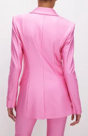 Good American High Shine Sculpted Blazer - Sorority Pink003