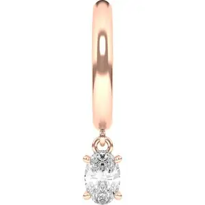 HAUTECARAT Lab Grown Diamond Huggie Hoop Earrings - 18k Rose Gold