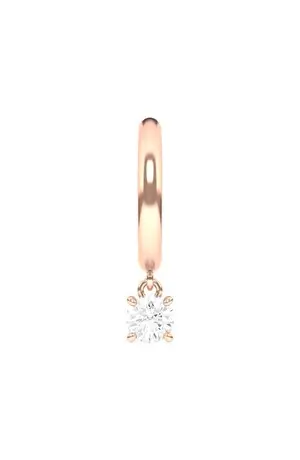 HAUTECARAT Lab Grown Diamond Huggie Hoop Earrings - 18k Rose Gold