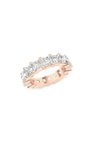 HAUTECARAT Asscher Cut Lab Created Diamond Eternity Ring - 18k Rose Gold