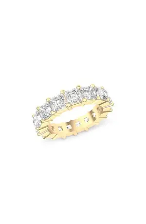 HAUTECARAT Asscher Cut Lab Created Diamond Eternity Ring - Yellow Gold