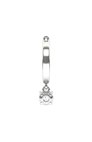 HAUTECARAT Lab Grown Diamond Drop Huggie Hoop Earrings - 18k White Gold