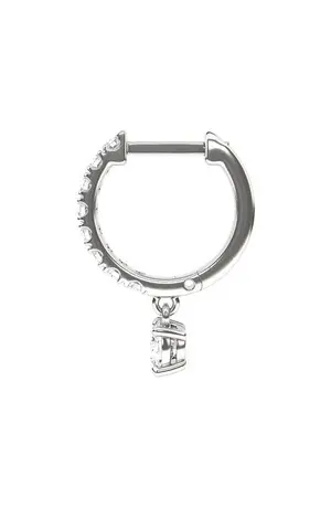 HAUTECARAT Lab Grown Diamond Drop Huggie Hoop Earrings - 18k White Gold