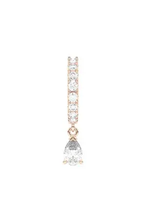 HAUTECARAT Lab Grown Diamond Drop Huggie Hoop Earrings - 18k Rose Gold