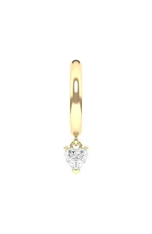 HAUTECARAT Lab-grown Diamond Drop Huggie Hoop Earrings - 18k Yellow Gold