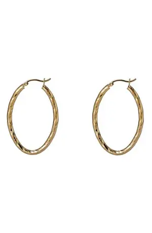 Argento Vivo Large Textured Oval Hoop Earrings