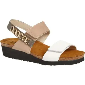 Naot Eliana Slingback Sandal - White/khaki/grey Leather