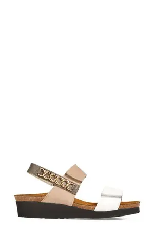Naot Eliana Slingback Sandal - White/khaki/grey Leather