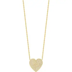 Bony Levy Pavé Diamond Heart Pendant Necklace - 18k Yellow Gold