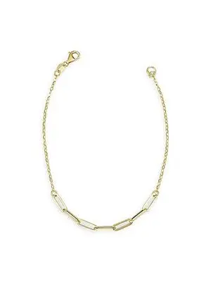 ORADINA 14k Yellow Solid Gold Venice Center Cut Bracelet - Yellow Gold