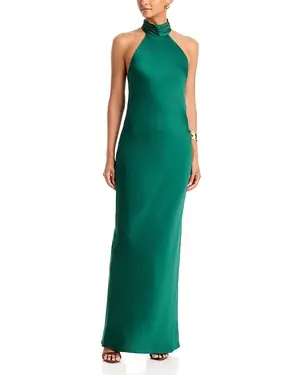 Ramy Brook Tatiana Halter Gown - Deep Emerald