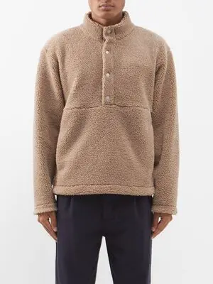 Folk Folk - Boxy Funnel-neck Fleece Jacket - Mens - Beige - Beige
