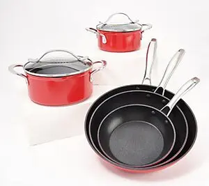 COOK'S ESSENTIALS 7-piece Forged Aluminum Cookware Set