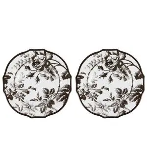 Gucci Herbarium Set Of 2 Accent Plates - Black