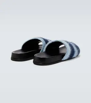 Marni Fussbett Striped Slides - Blue