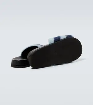 Marni Fussbett Striped Slides - Blue