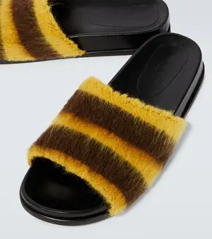 Marni Fussbett Striped Slides - Yellow