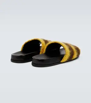 Marni Fussbett Striped Slides - Yellow