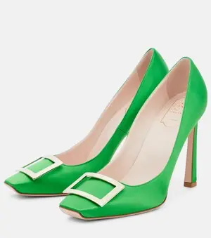ROGER VIVIER Trompette Satin Pumps - Green