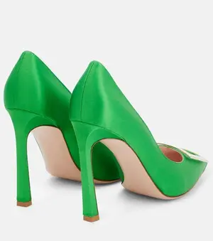 ROGER VIVIER Trompette Satin Pumps - Green