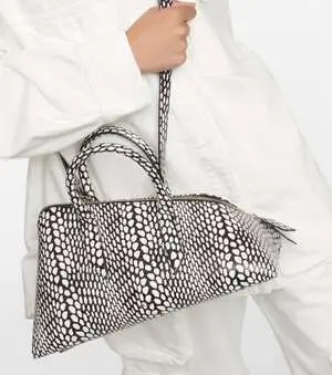 Attico 24h Medium Snake-effect Leather Tote Bag