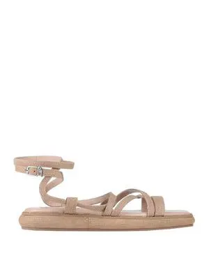 LIU •JO Leather Strappy Sandals - Beige