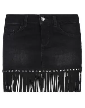 LIU •JO Flared Denim Skirt - Black