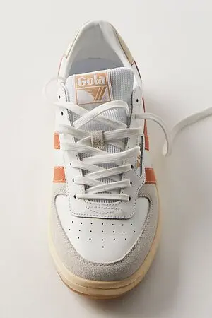 Gola Gola Hawk Sneakers With Suede Overlays And Two-Tone Sole White/terracotta