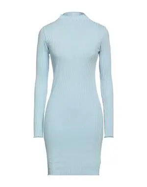 John Elliott Mini Knitted Ribbed Dress - Sky Blue