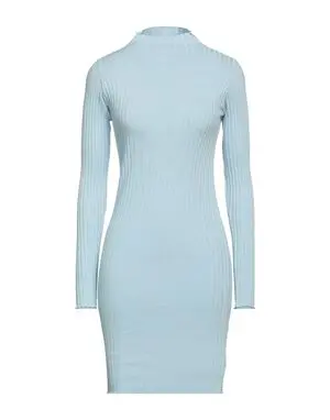John Elliott Mini Knitted Ribbed Dress - Sky Blue