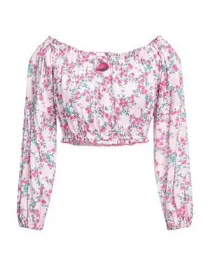 Poupette St Barth Floral-print Viscose Crop Top - Pink