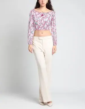 Poupette St Barth Floral-print Viscose Crop Top - Pink