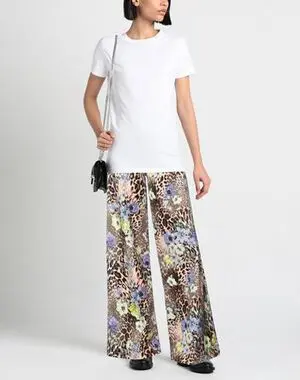 LIU •JO Floral Leopard Print Wide Leg Pants