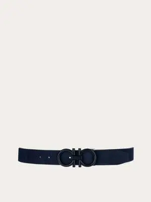 FERRAGAMO Adjustable Gancini Crocodile Leather Belt Blue