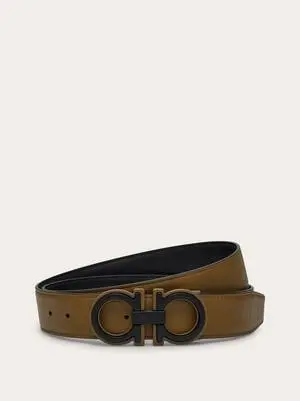 FERRAGAMO Reversible Gancini Belt - Black