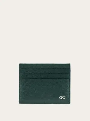 FERRAGAMO Gancini Credit Card Holder Green