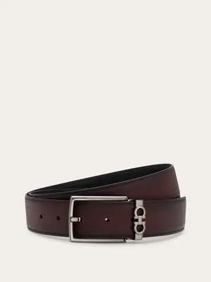 FERRAGAMO SALVATORE FERRAGAMO Reversible Gancini Belt Red