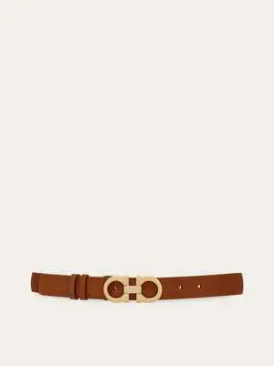FERRAGAMO Adjustable Gancini Leather Belt - Beige