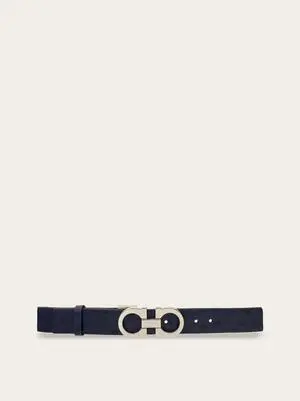 FERRAGAMO Ferragamo Adjustable Gancini Leather Belt Blue