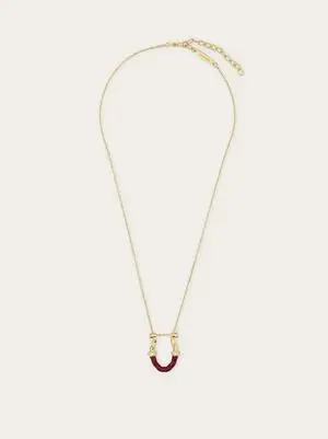 FERRAGAMO Gancini Pendant Necklace - Red