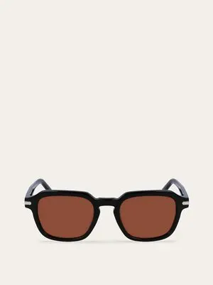 FERRAGAMO Rectangular Sunglasses Black/brown