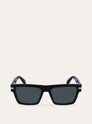 FERRAGAMO Rectangular Sunglasses Black/grey