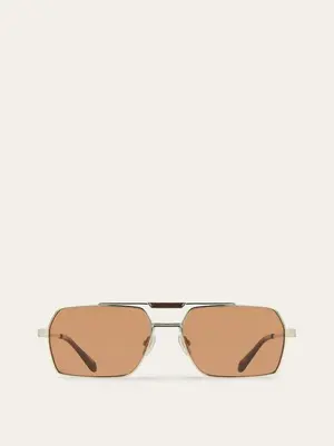 FERRAGAMO Rectangular Sunglasses Gold