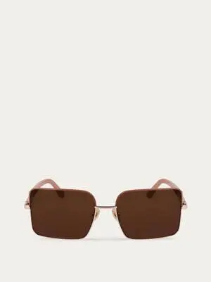 FERRAGAMO Rectangular Sunglasses Rose Gold-nude/gradient Nude