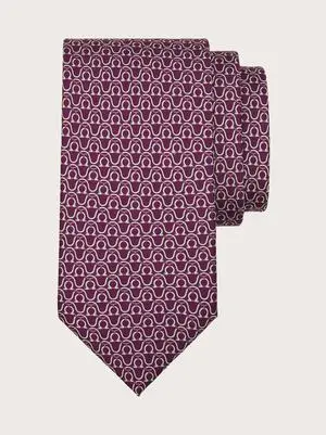 FERRAGAMO Ferragamo Gancini Print Neck Tie Violet