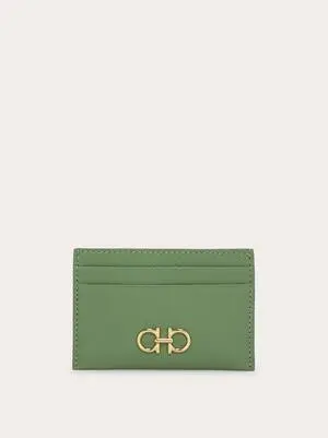 FERRAGAMO Gancini Credit Card Holder - Green