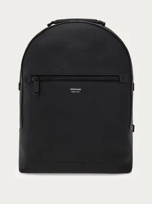 FERRAGAMO Textured Leather Backpack - Black