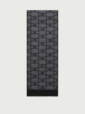 FERRAGAMO Gancini Scarf - Grey