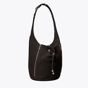 Tory Burch Spaghetti Strap Large Zip Bucket Bag - Black/summer Yuzu