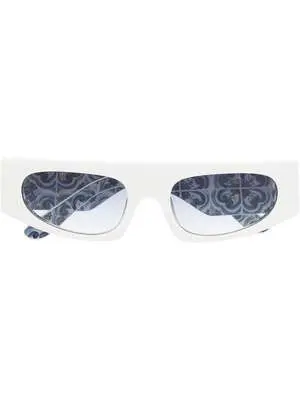 Dolce & Gabbana Logo-plaque Square-frame Sunglasses - White